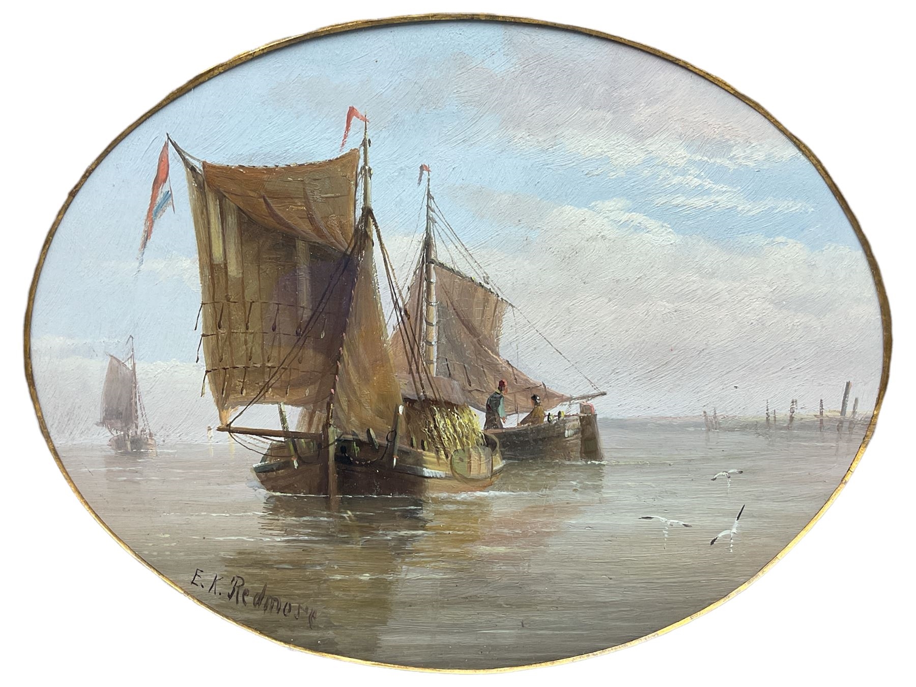 Edward King Redmore | Sailing Barges off the Coast | MutualArt