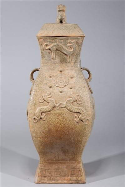 Han Dynasty | Elaborate Chinese Han Dynasty style pottery covered vase ...