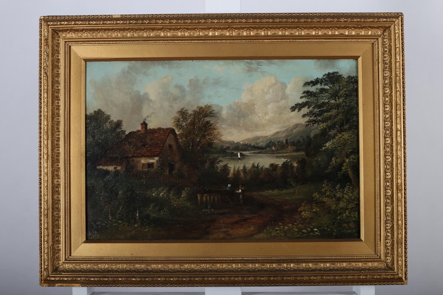 A. G. Blake | MOUNTAIN LANDSCAPE WITH RIVER COTTAGE AND FIGURES (1883 ...