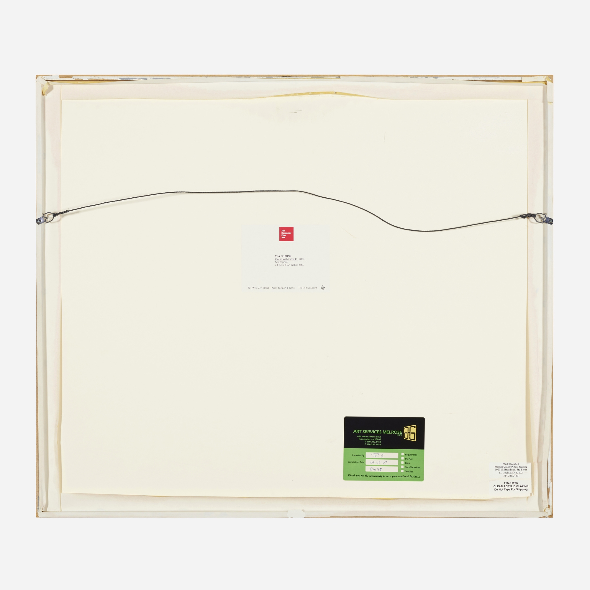 Vija Celmins | Ocean with Cross #1 (2005) | MutualArt