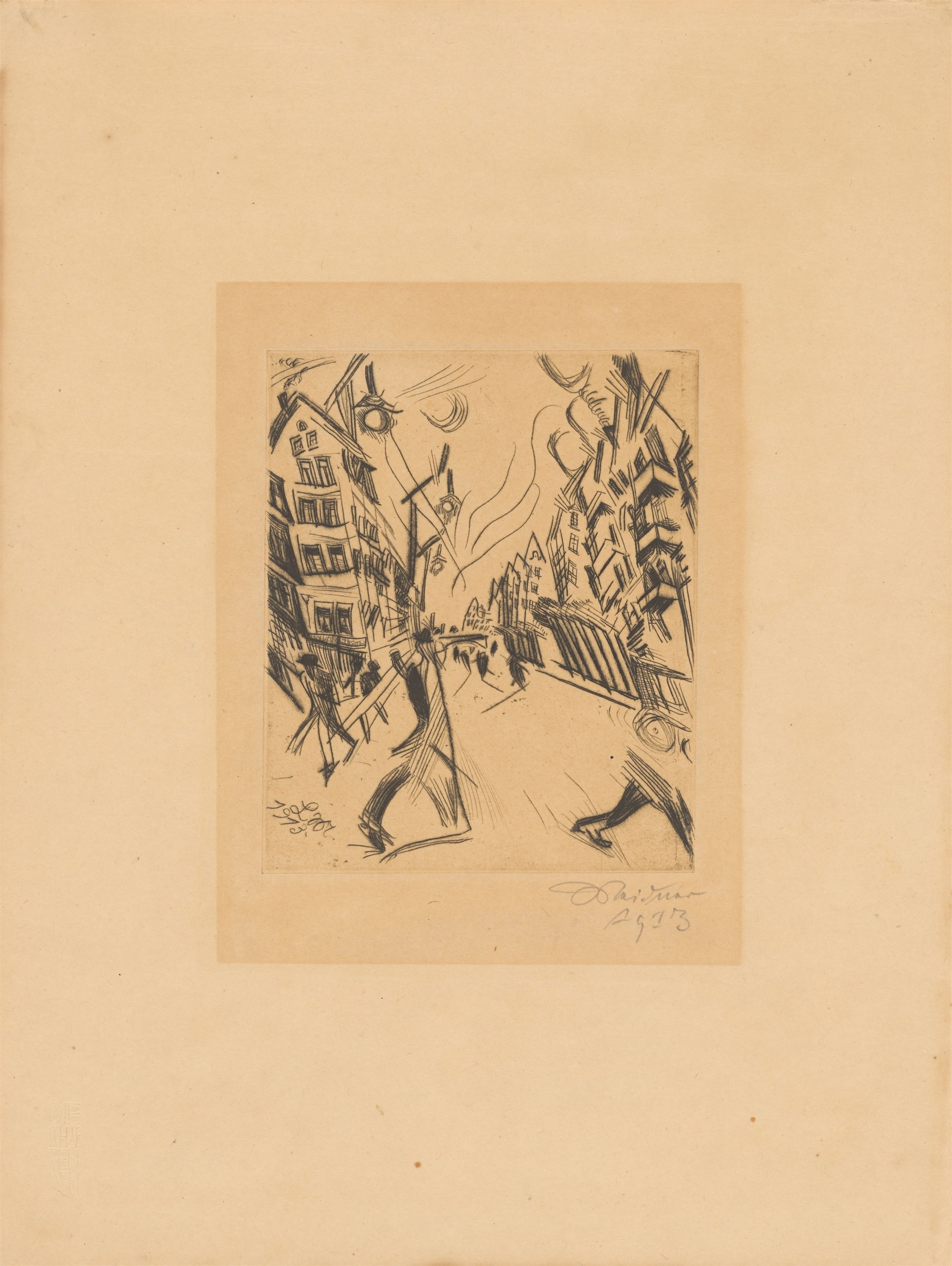 Ludwig Meidner | Wilmersdorfer Straße. (1913) | MutualArt