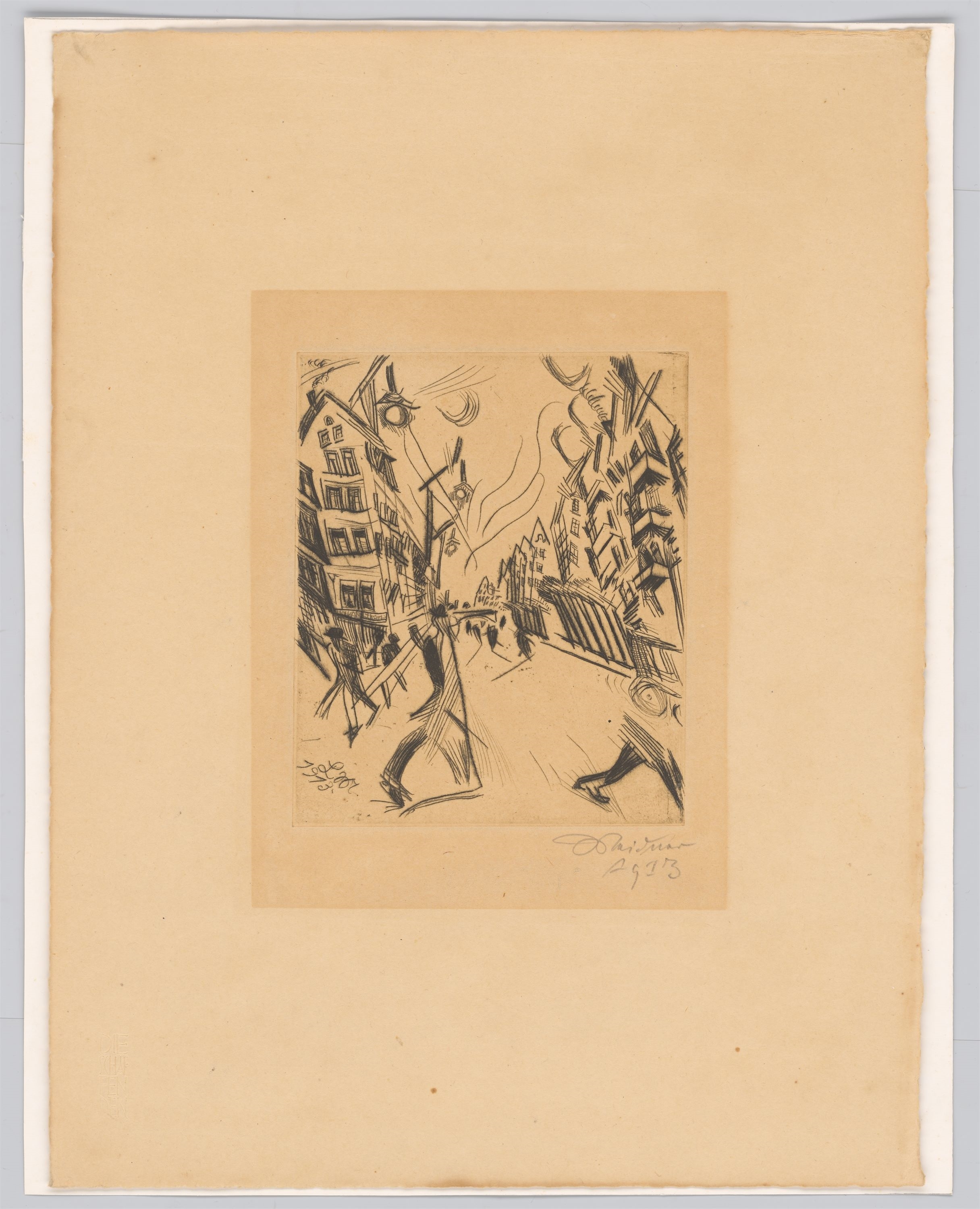 Ludwig Meidner | Wilmersdorfer Straße. (1913) | MutualArt