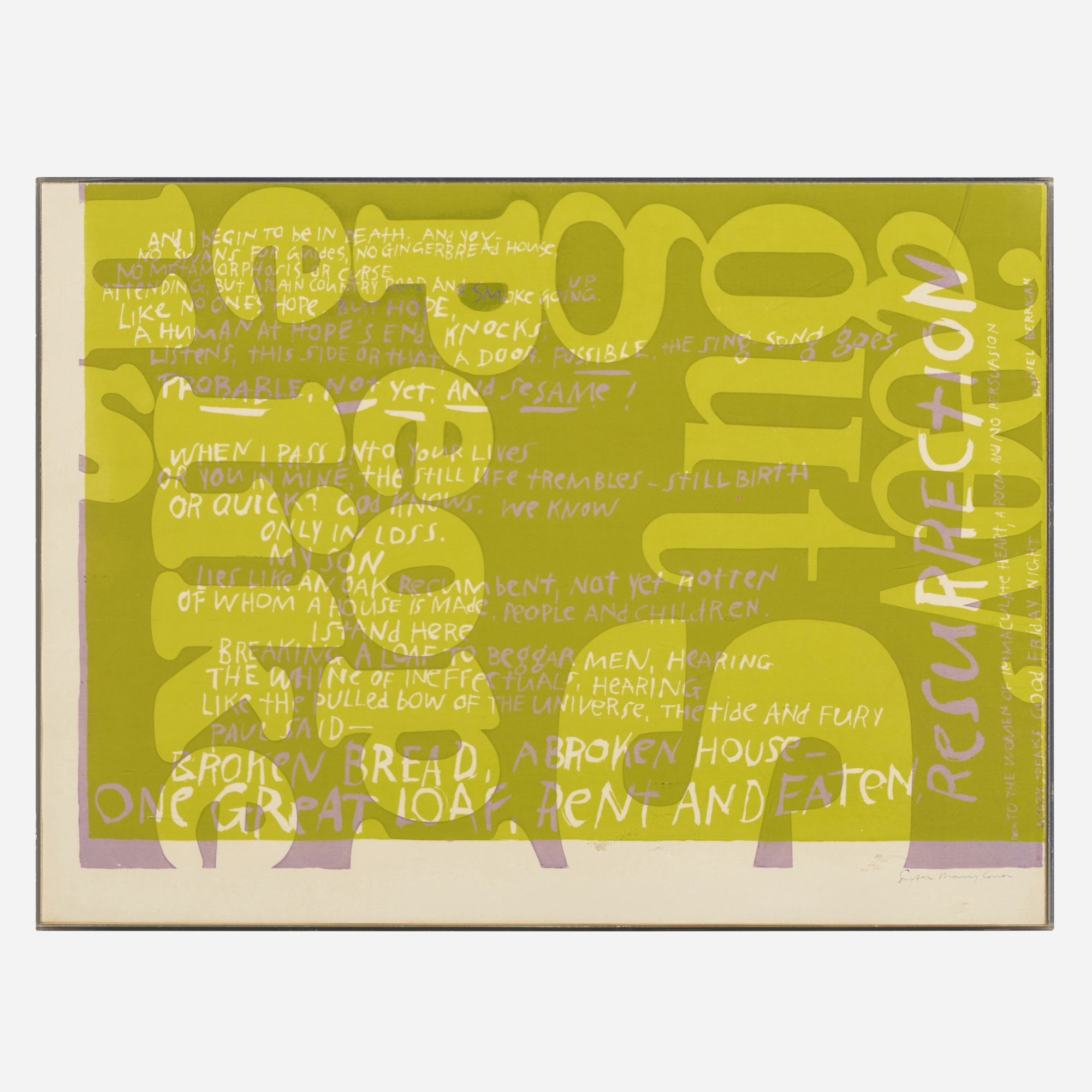 Corita Kent | one great loaf (1965) | MutualArt