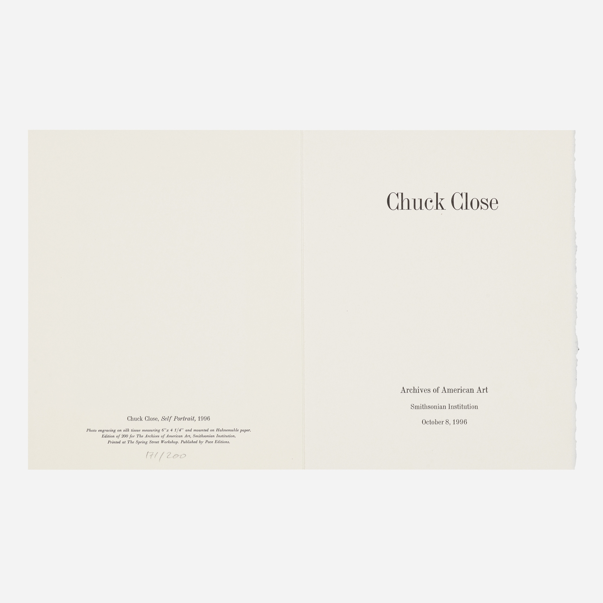 Chuck Close | Self-Portrait (1996) | MutualArt