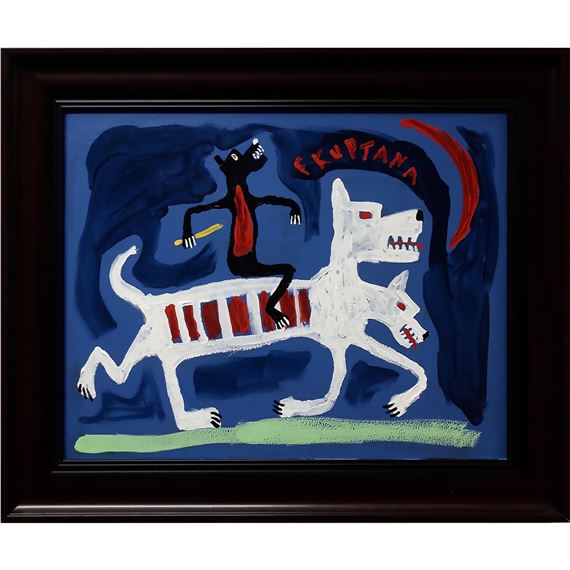 Floyd Kuptana | UNTITLED (RIDER ON TWO HEADED WOLF) | MutualArt