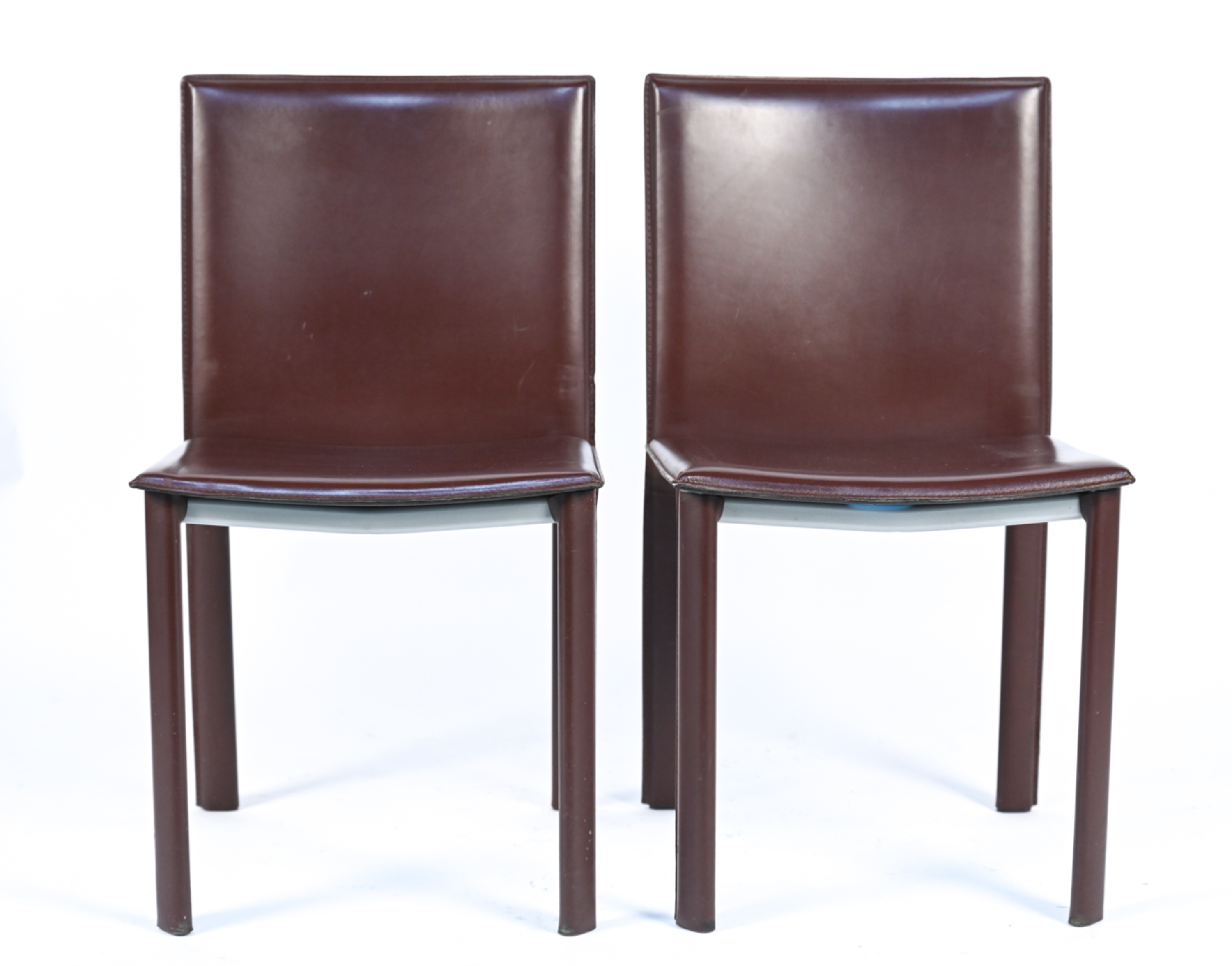 Mario Bellini | PAIR OF FILIPPO SIBAU ITALIAN LEATHER SIDE CHAIRS ...