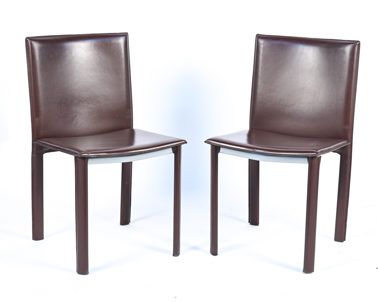 Mario Bellini | PAIR OF FILIPPO SIBAU ITALIAN LEATHER SIDE CHAIRS ...
