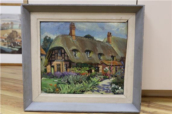 Edward Wesson | Thatched cottage and garden | MutualArt