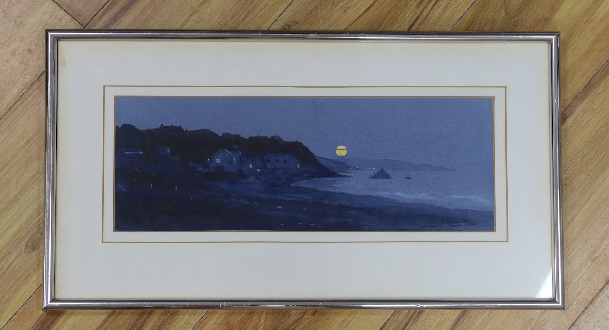 David Tress | Fishermen's cottages by moonlight | MutualArt