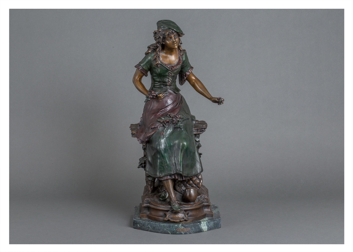 Auguste Moreau | A GIRL WITH FLOWERS | MutualArt