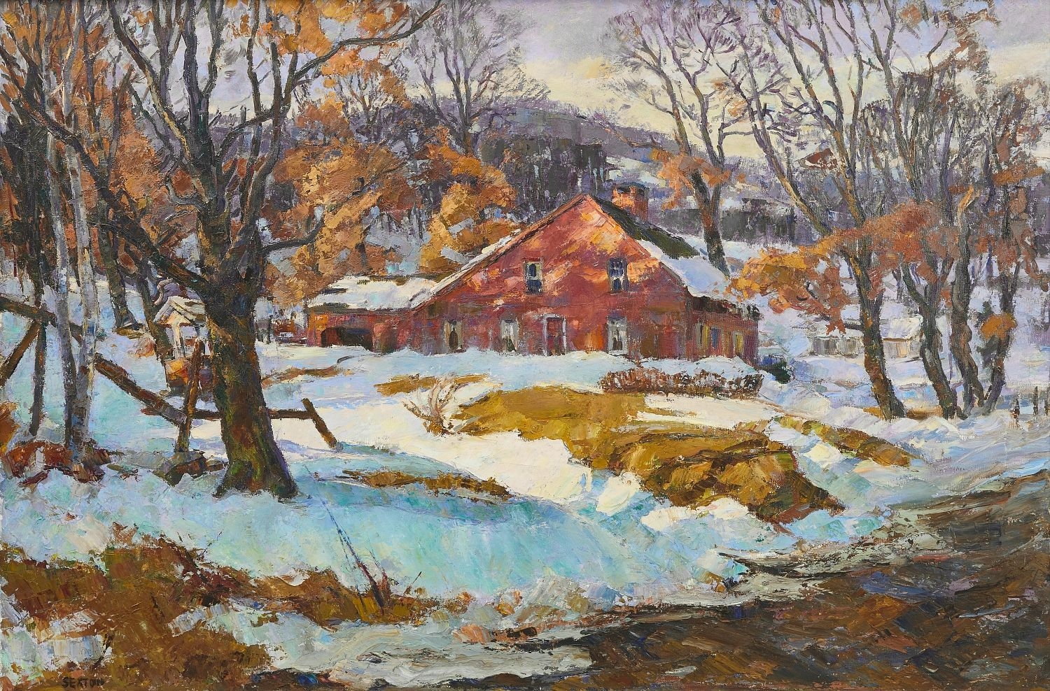 Frederick Lester Sexton | Painting of a house in the woods | MutualArt