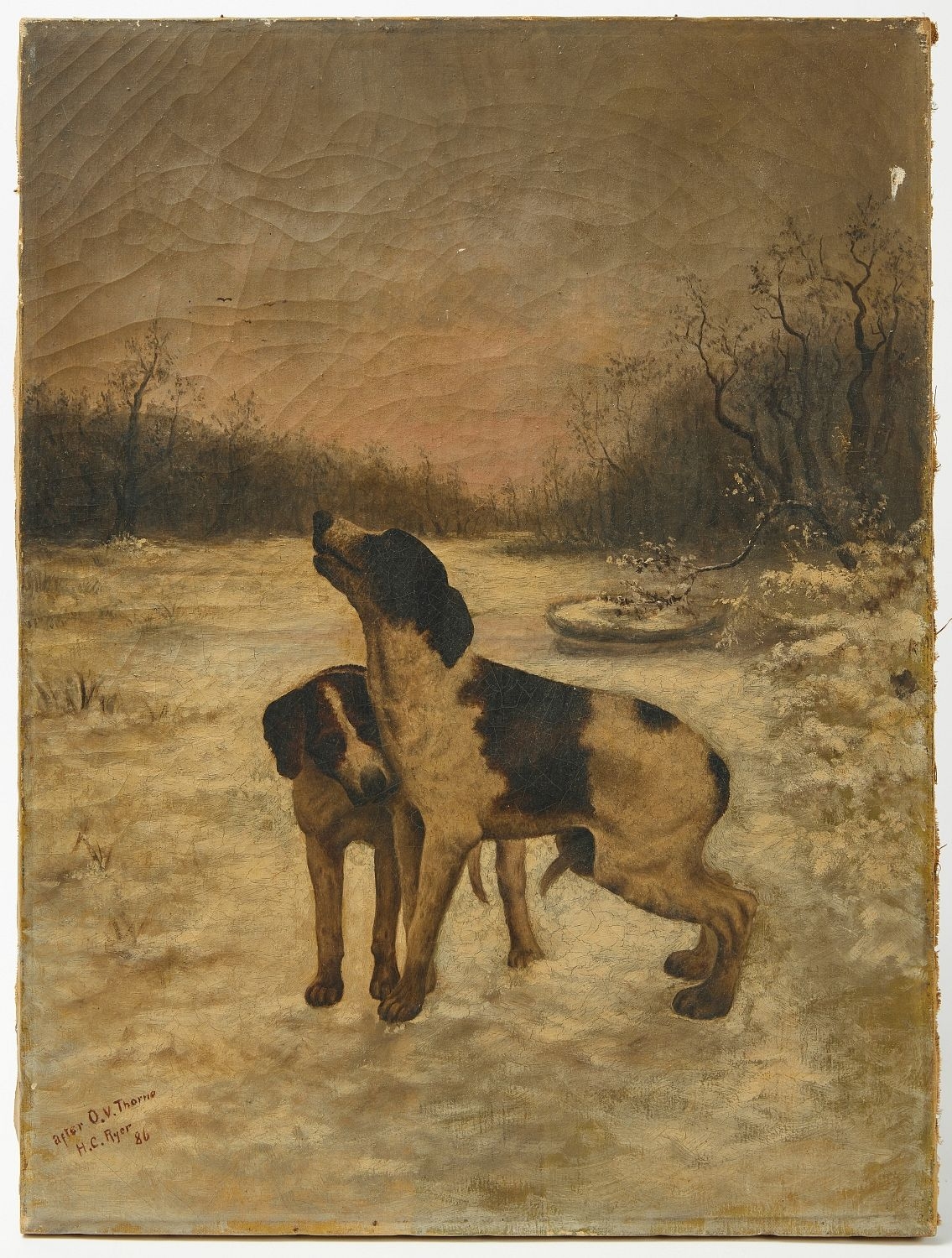 Otto von Thoren | Painting of Two Dogs (1886) | MutualArt