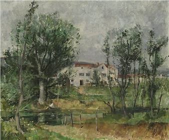 Carl Otto Müller | Oil trees and mountain st. catalina on the costa ...