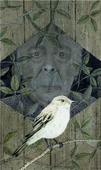 Dominic Di Mare | Self Portrait With Bird (1998) | MutualArt