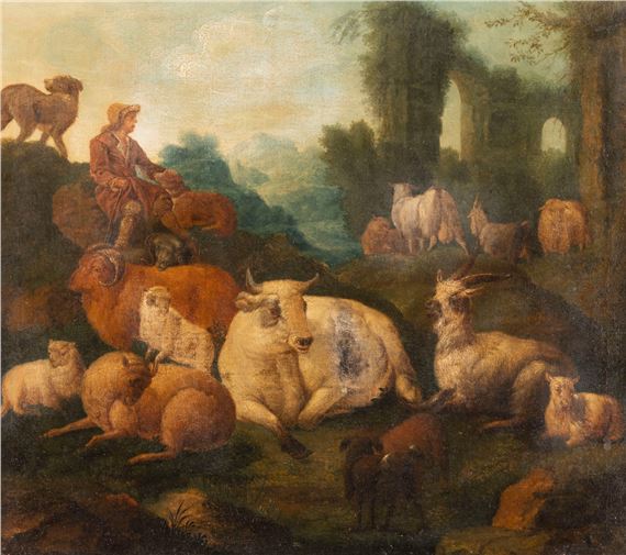Johan Heinrich Roos | IDEAL LANDSCAPE WITH A SHEPHERD’S IDYLL AND A ...