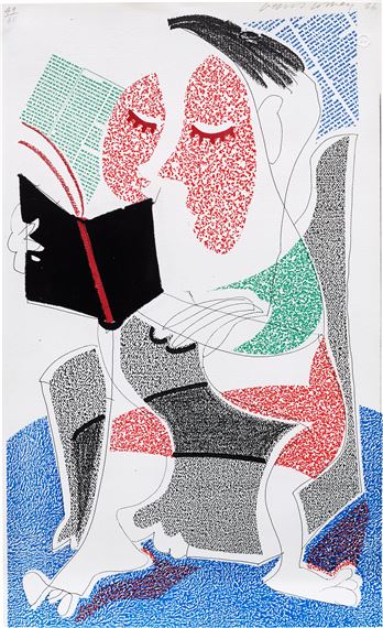 David Hockney | Man Reading Stendhal, July 1986 (M.C.A.T. 302) (1986 ...
