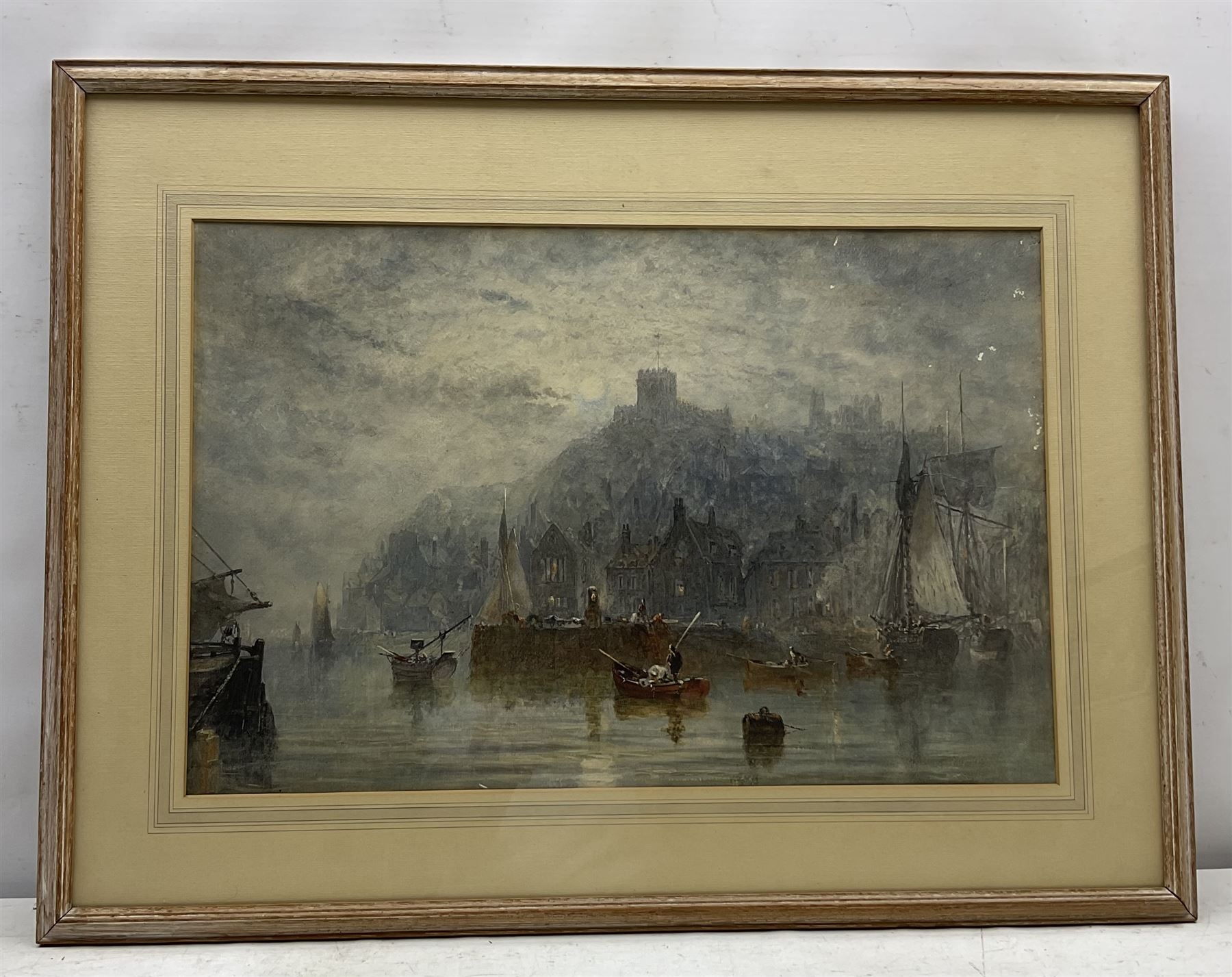 George Weatherill | Shipping in Whitby Harbour by Moonlight looking ...