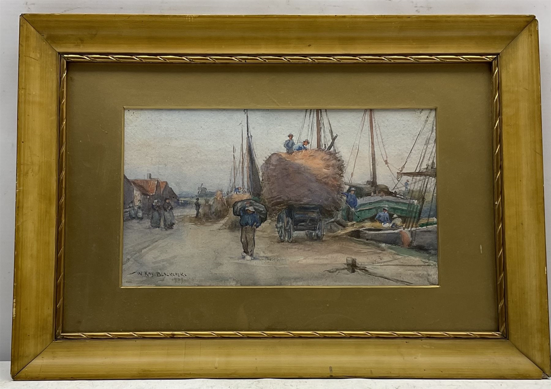 William Kay Blacklock | Loading Hay Barges on the Quayside (1909 ...