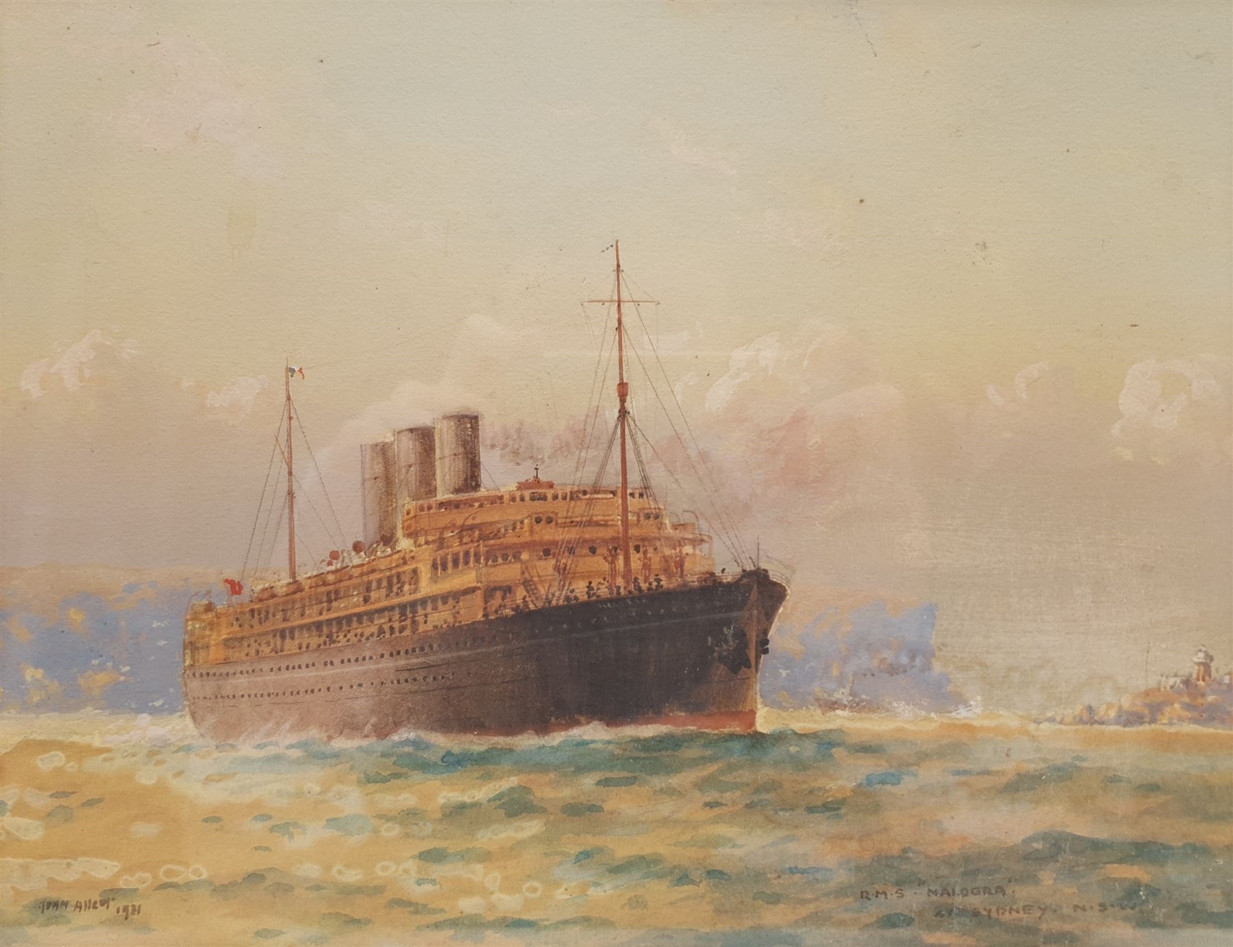 John Charles Allcot | 'RMS Naldera at Sydney' (1921) | MutualArt
