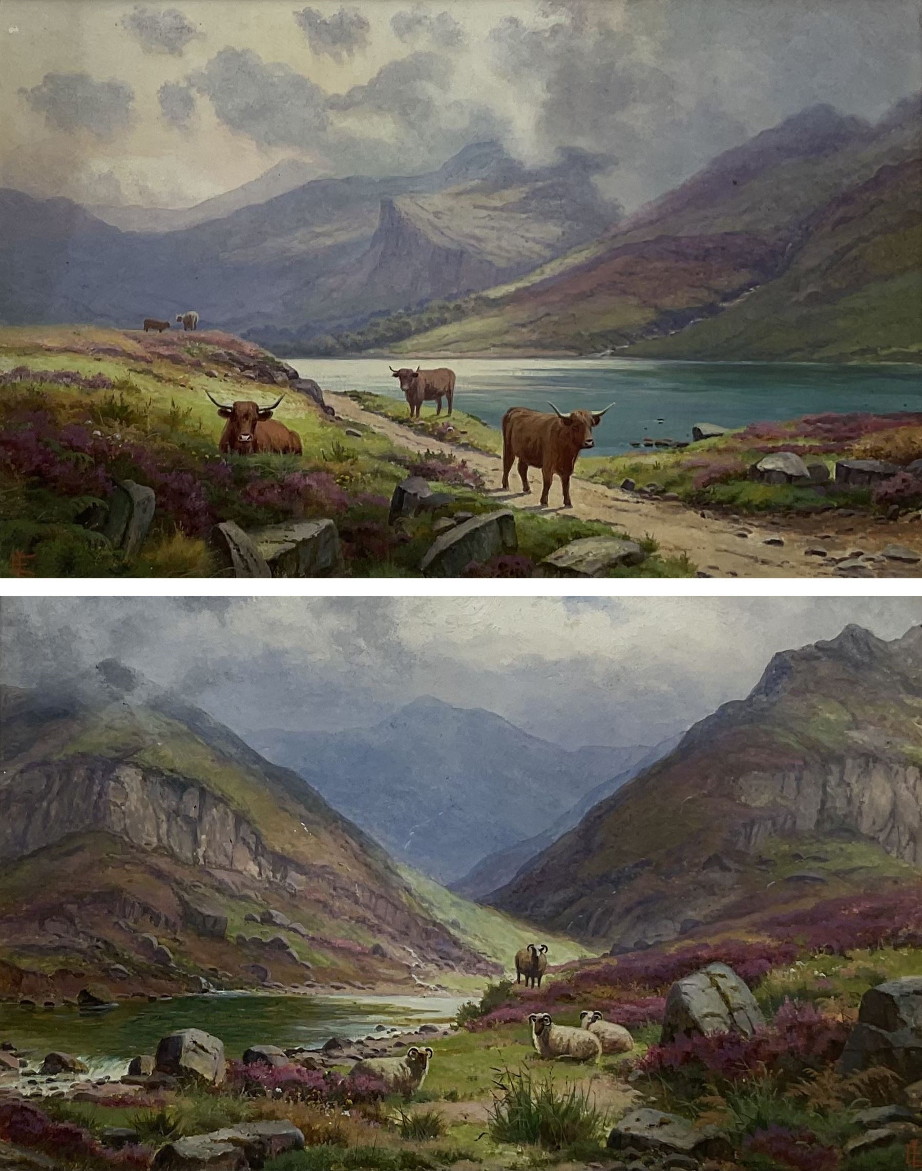 Edgar Longstaffe | Highland Cattle and Sheep in Mountain Landscapes ...