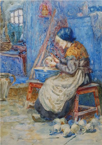 Henry Childe Pocock | Peeling Turnips | MutualArt