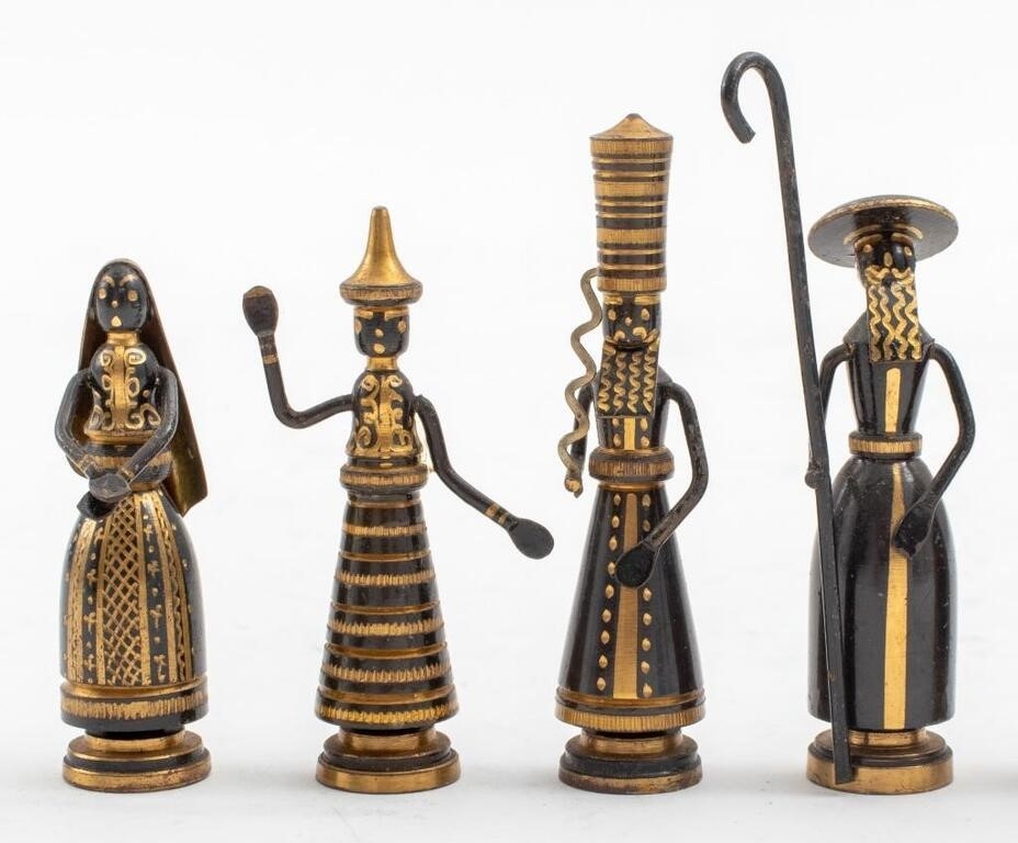 Hans Teppich | Miniature bronze figures depicting characters from the ...