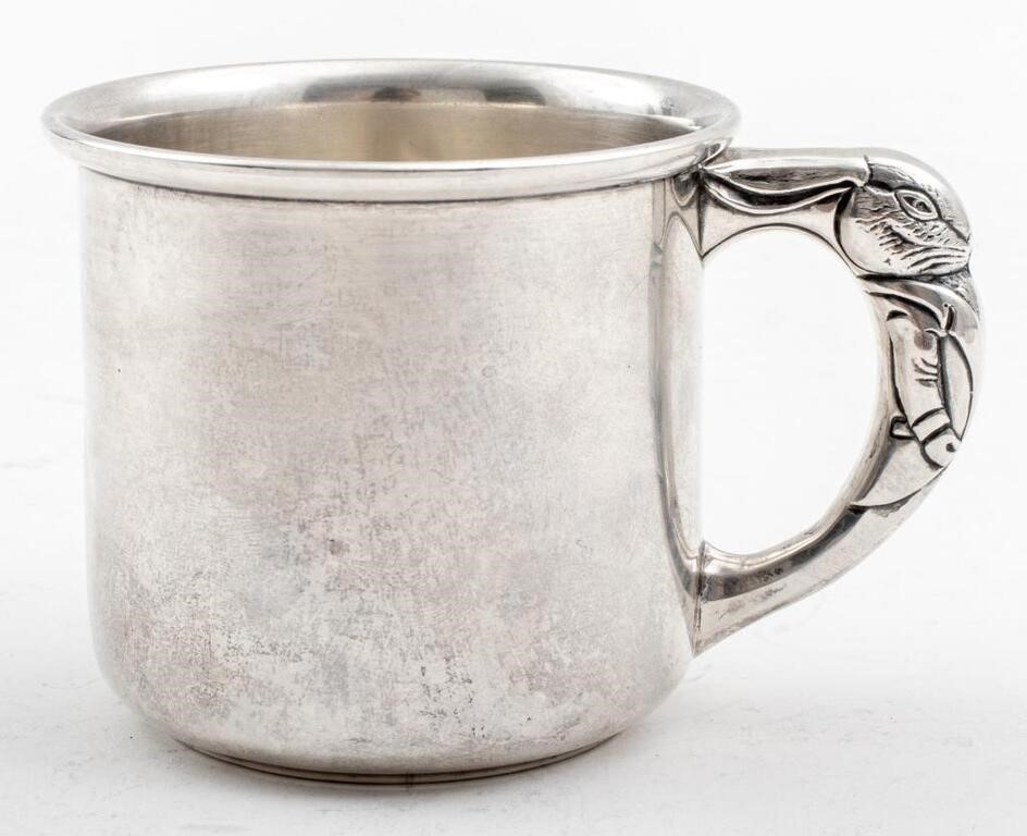 Beatrix Potter | Saart sterling silver Peter Rabbit handled child's cup ...