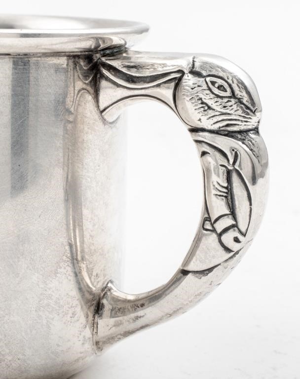 Beatrix Potter | Saart sterling silver Peter Rabbit handled child's cup ...
