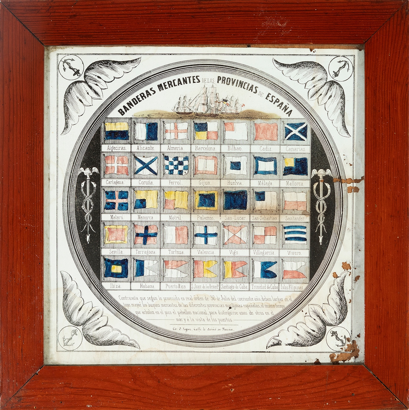 Spanish School, 19th Century | Merchant flags of the provinces of Spain ...