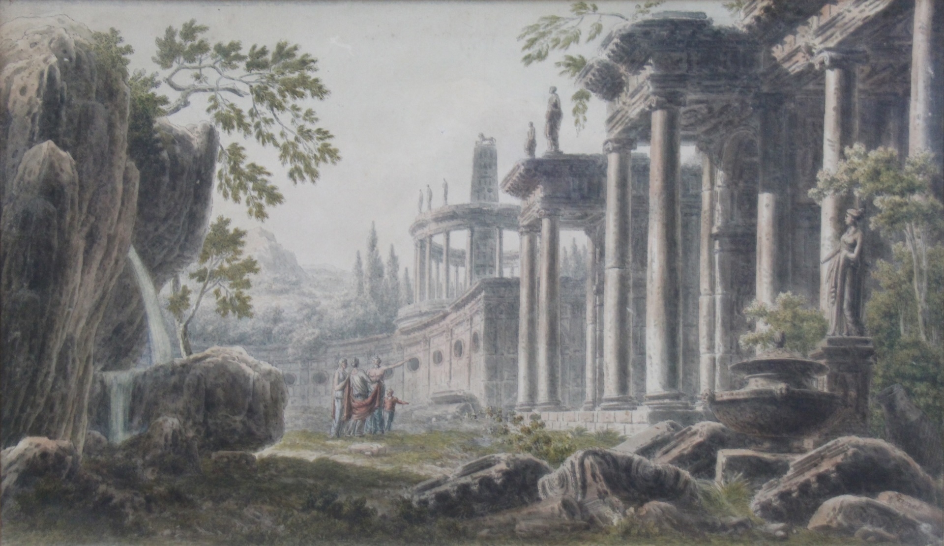 Jean Henry Alexandre Pernet | Capriccio of Classical Ruins and an ...