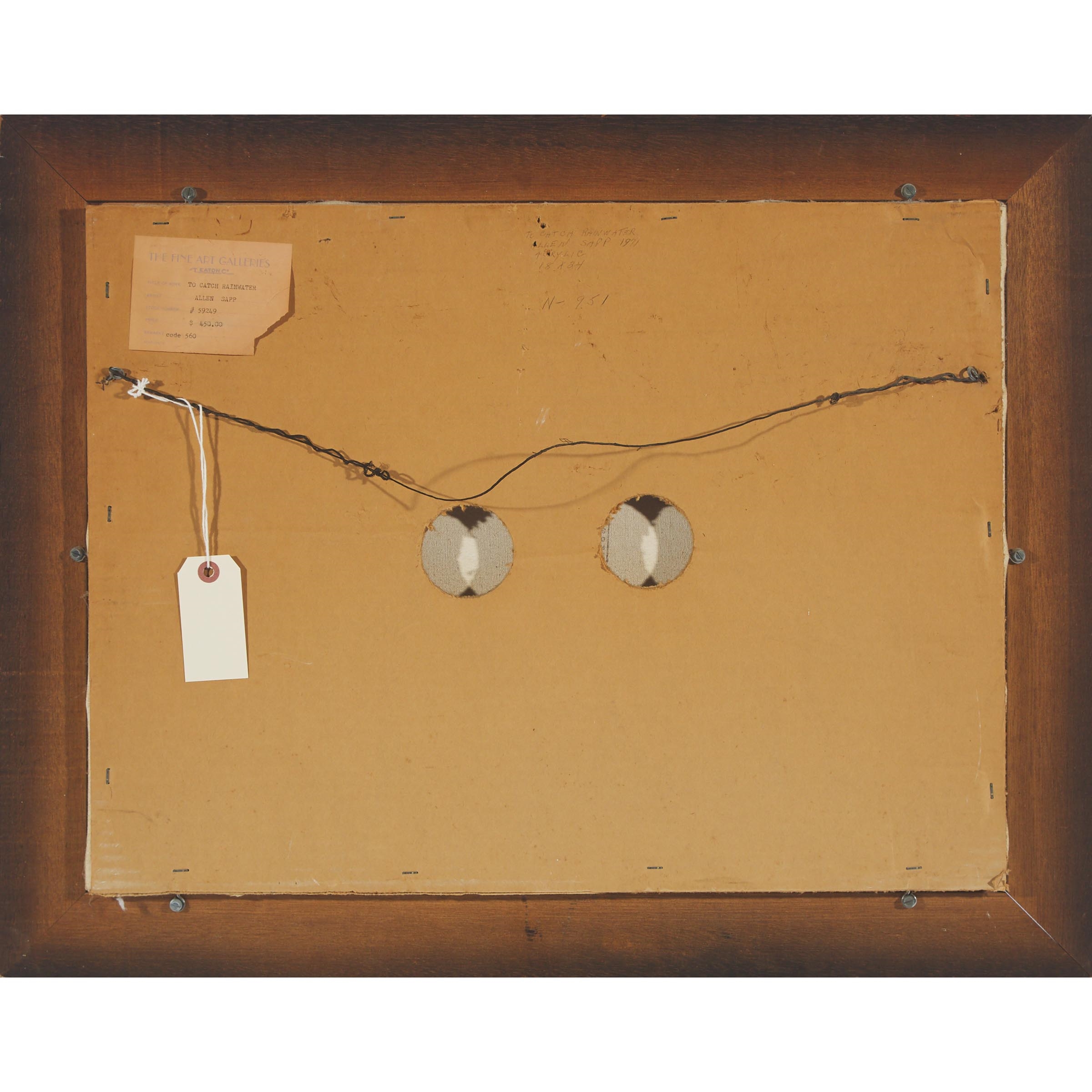 Allen Sapp | TO CATCH RAINWATER | MutualArt