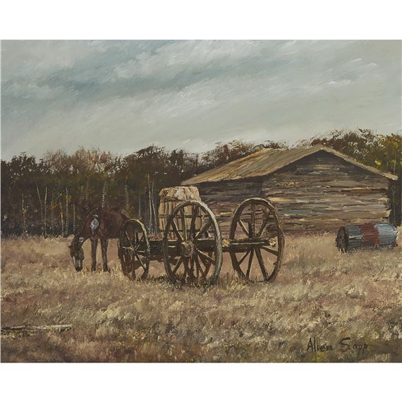Allen Sapp | WATER BARRELL AT STONEY RESERVE | MutualArt