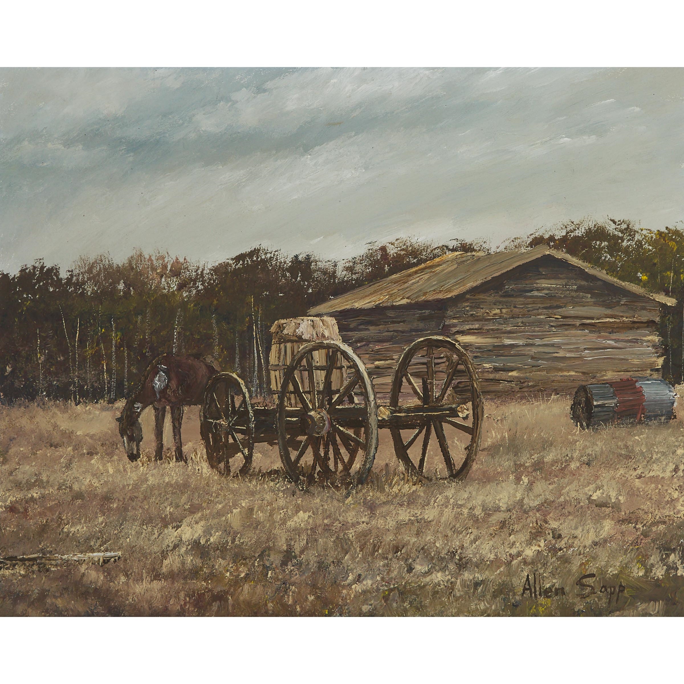 Allen Sapp | WATER BARRELL AT STONEY RESERVE | MutualArt