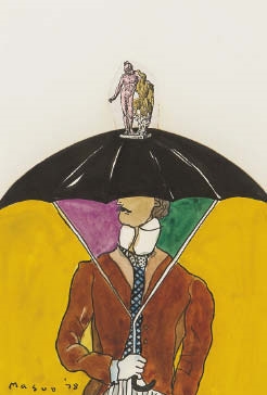 Masuo Ikeda | Man with umbrella (1978) | MutualArt