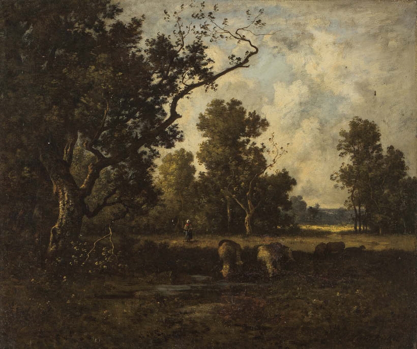 Léon Richet | Landscape with sheep | MutualArt