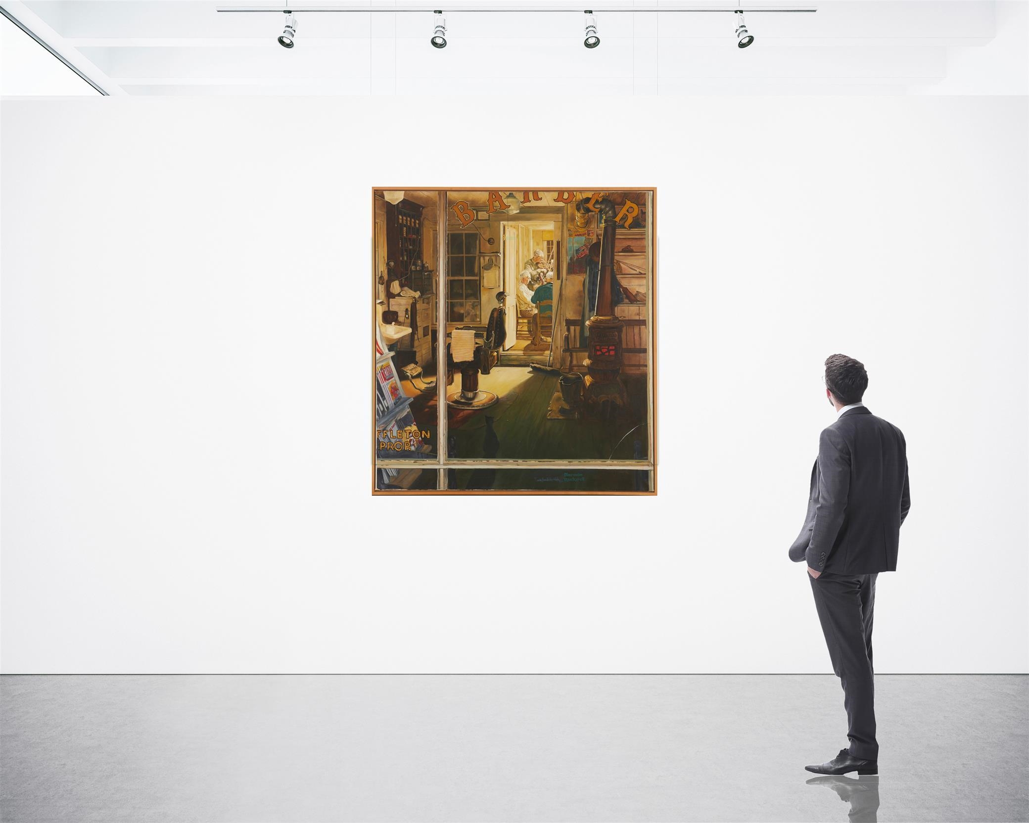 Norman Rockwell | Shuffleton Barbershop | MutualArt