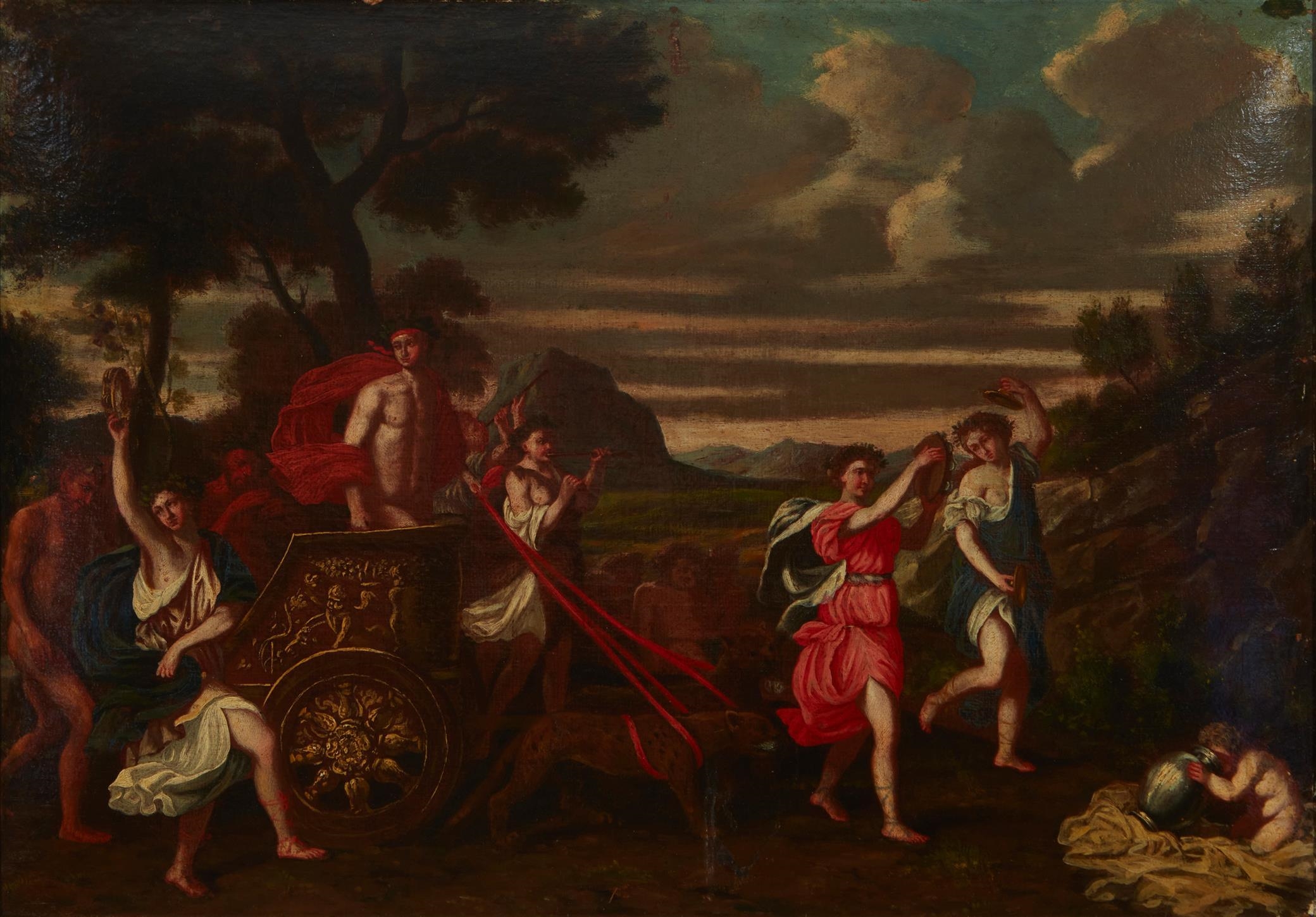 Italian School, 19th Century | Bacchus on his chariot with attendants ...