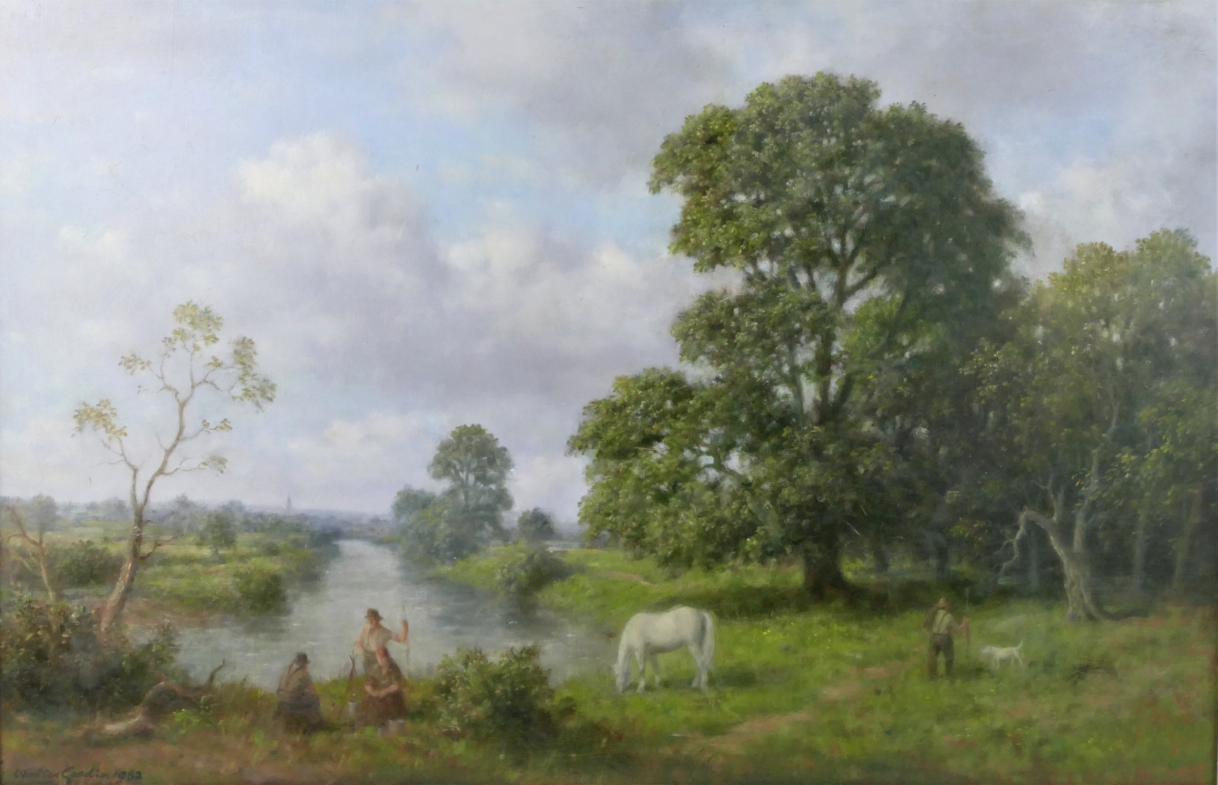 Walter Goodin | Traveller's resting in an extensive wooded river ...