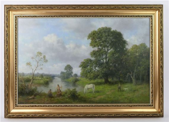 Walter Goodin | Traveller's resting in an extensive wooded river ...