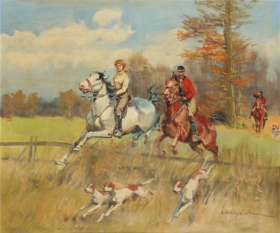 Mieczysław Krzyżak | Riders par force hunting | MutualArt