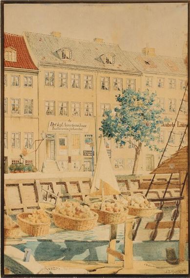 Josef Theodor Hansen | A view of Gammel Strand in Copenhagen | MutualArt