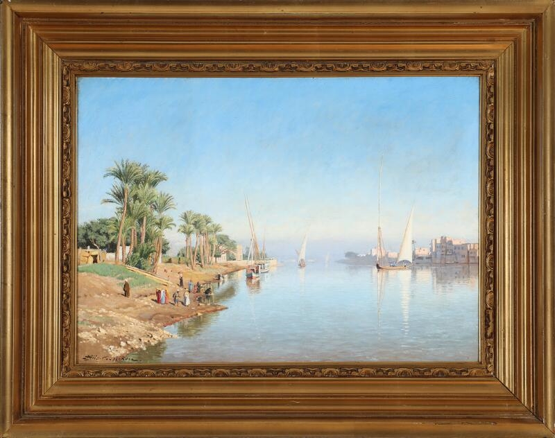 Andreas Christian Riis Carstensen | View of a river with sailing boats ...