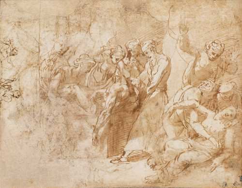 Cherubino Alberti | Study sheet with the Deposition and two further ...