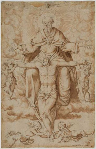 Caravaggio | The Holy Trinity with four angels | MutualArt