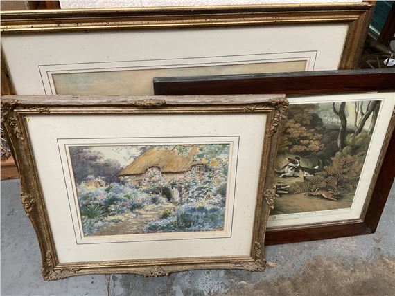 Cyril Ward | - watercolour in glazed gilt frame - country cottage, a ...