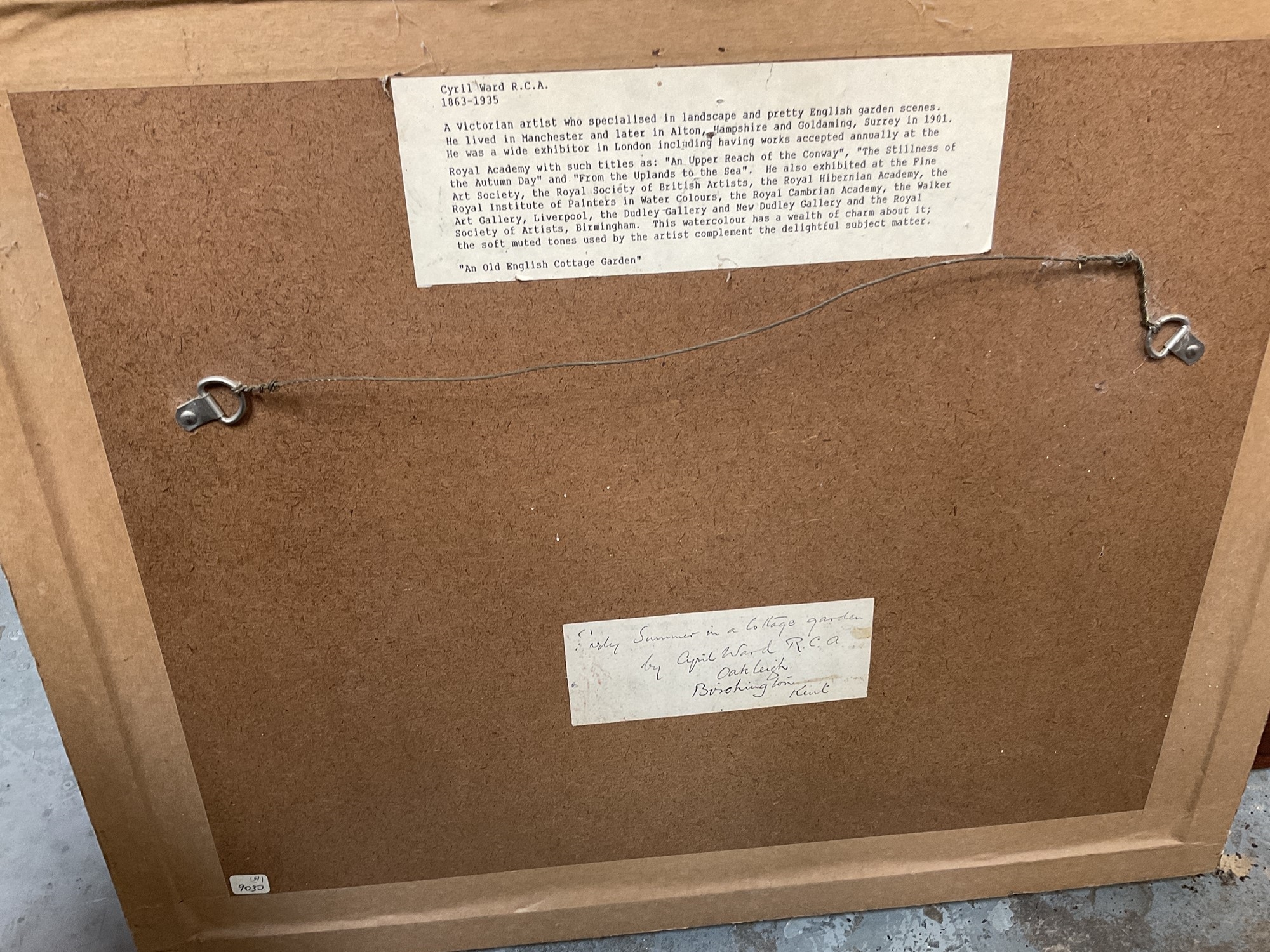 Cyril Ward | - watercolour in glazed gilt frame - country cottage, a ...