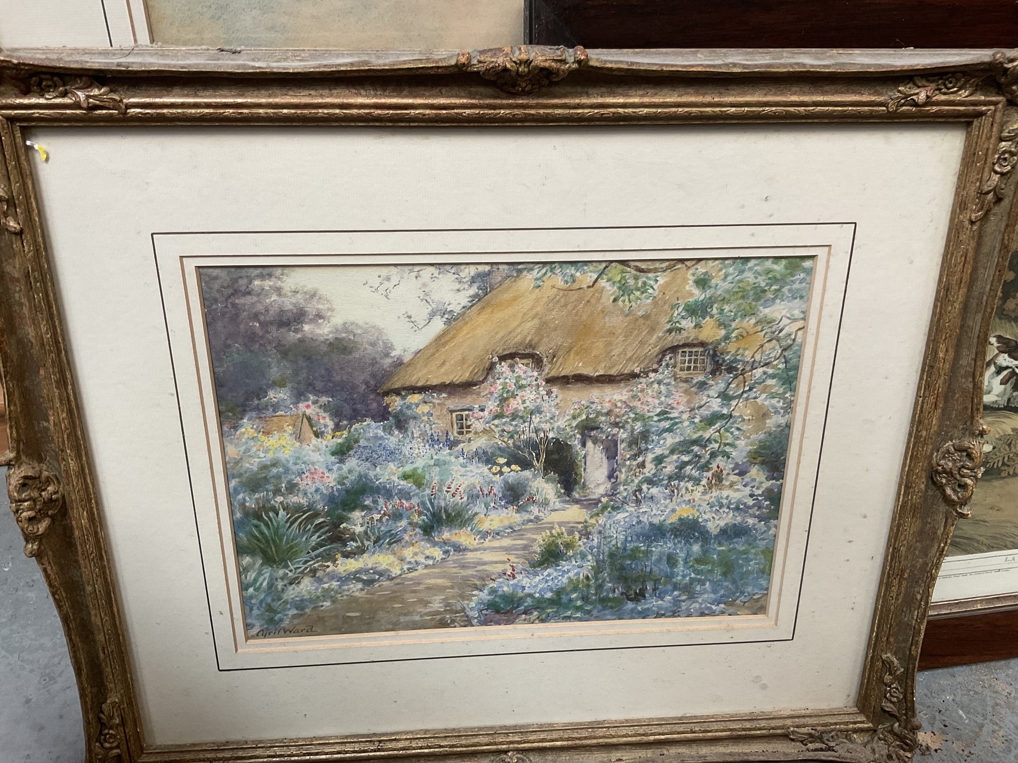 Cyril Ward | - watercolour in glazed gilt frame - country cottage, a ...