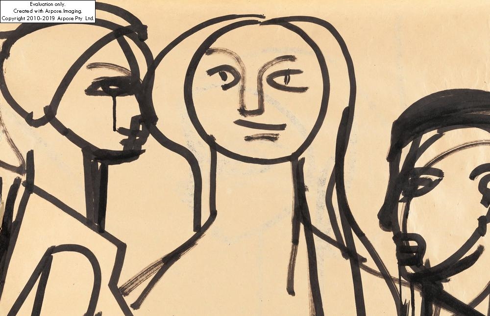 Roman Opalka | The group of women and a figure of a woman - the two ...