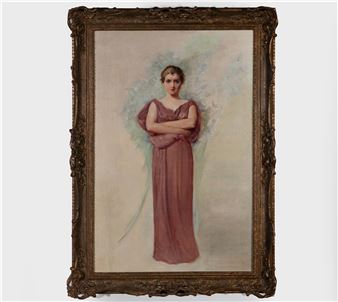 Frank Fowler | Portrait of a Young Lady in an Evening Gown | MutualArt