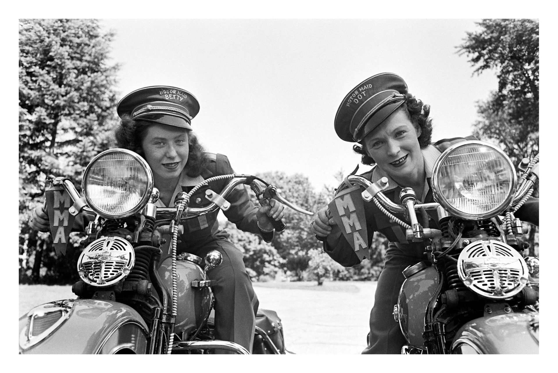 Sam Shere | A mother and daughter on matching motorcycles (1947 ...